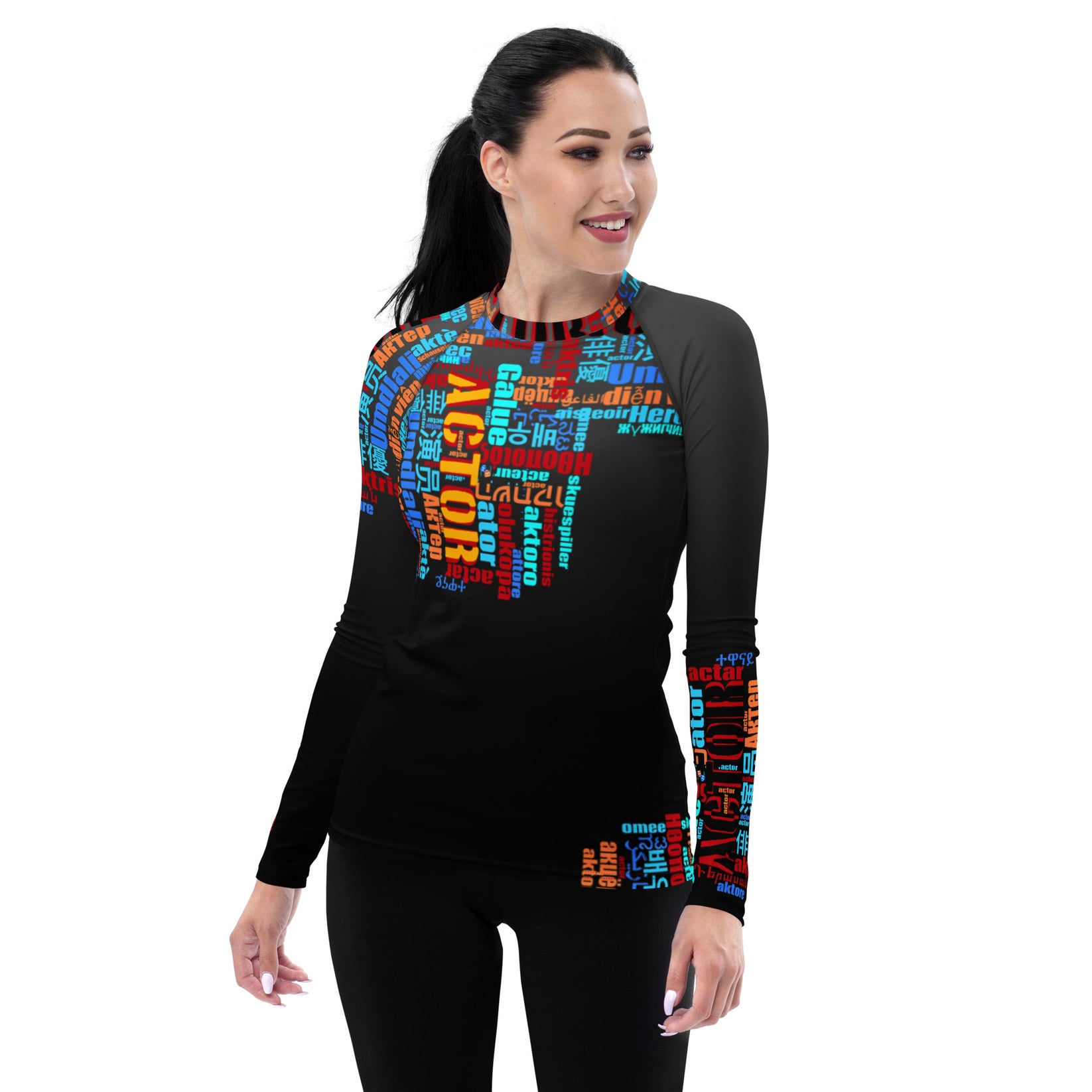 Actor in Languages - Women's Rash Guard | Thespian Heart Clothing ...